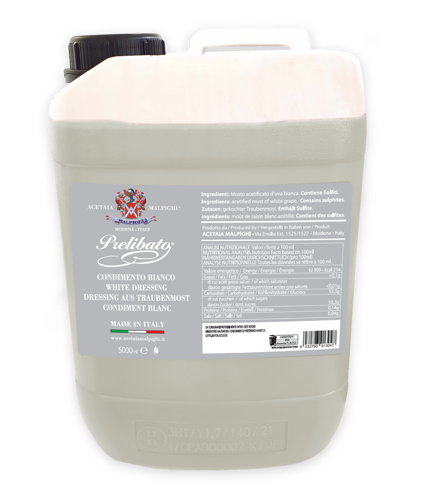 Acetaia Malpighi "Prelibato", weisser Balsamico-Essig, 5 l | patriterra